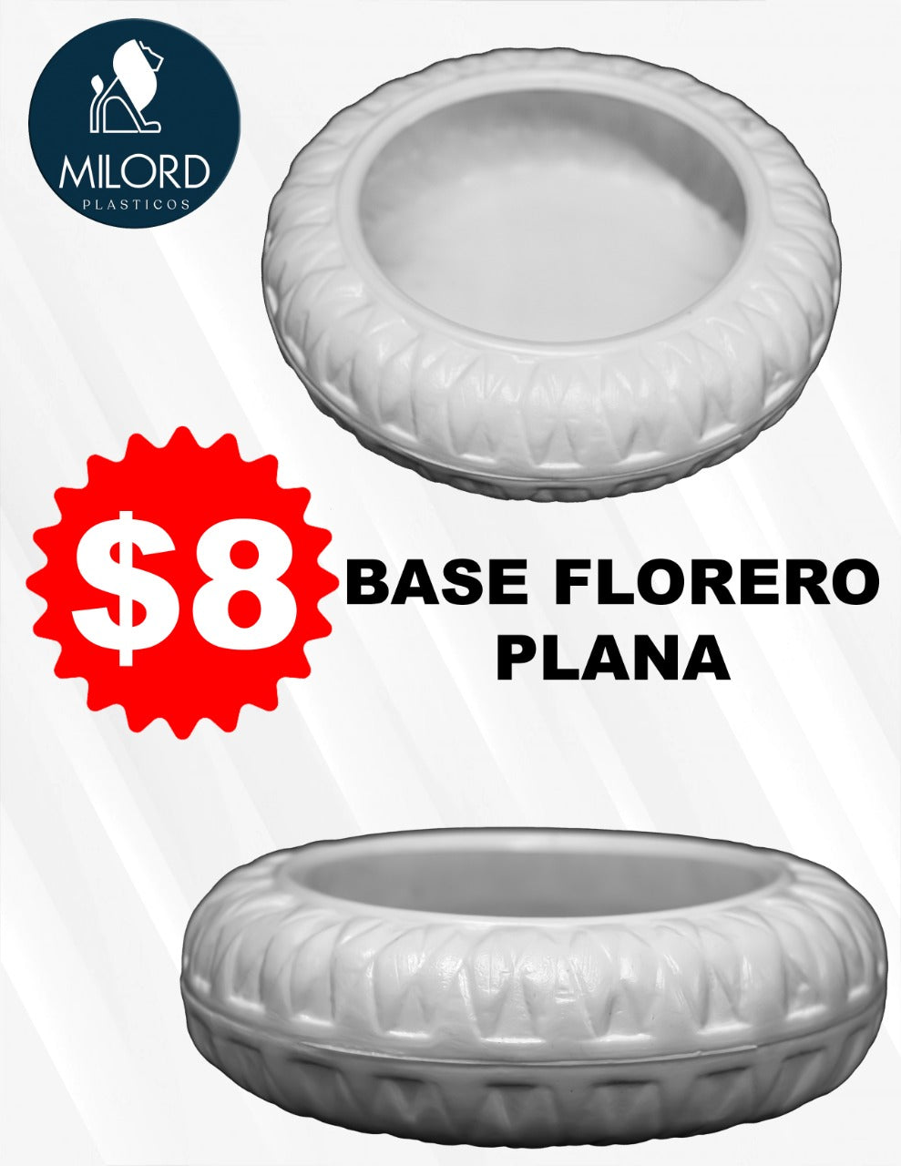 BASE FLORERO PLANA – Milord Plásticos